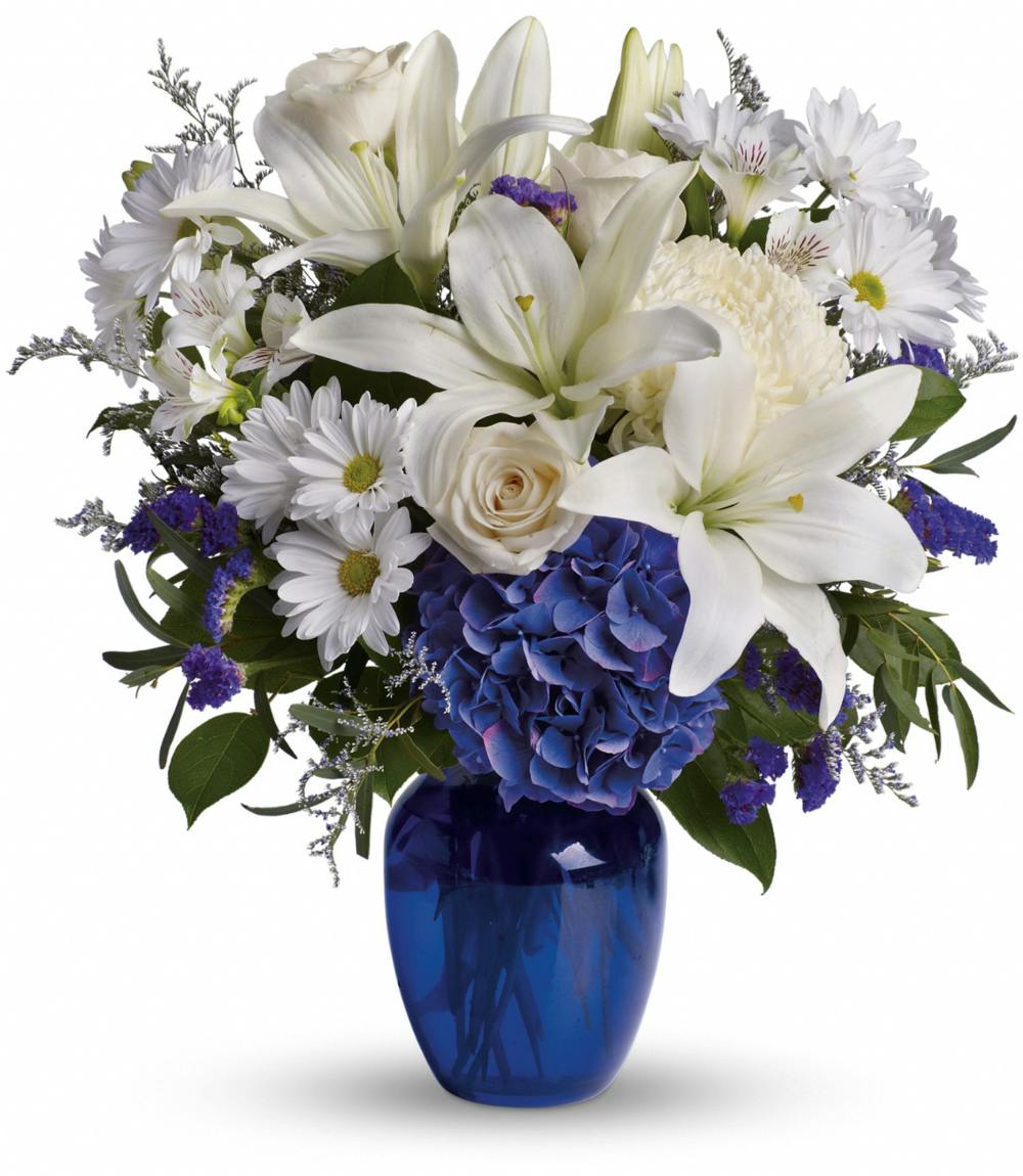 Touch of Blue Bouquet | Trumbull (CT) Flower Delivery | City Line Florist
